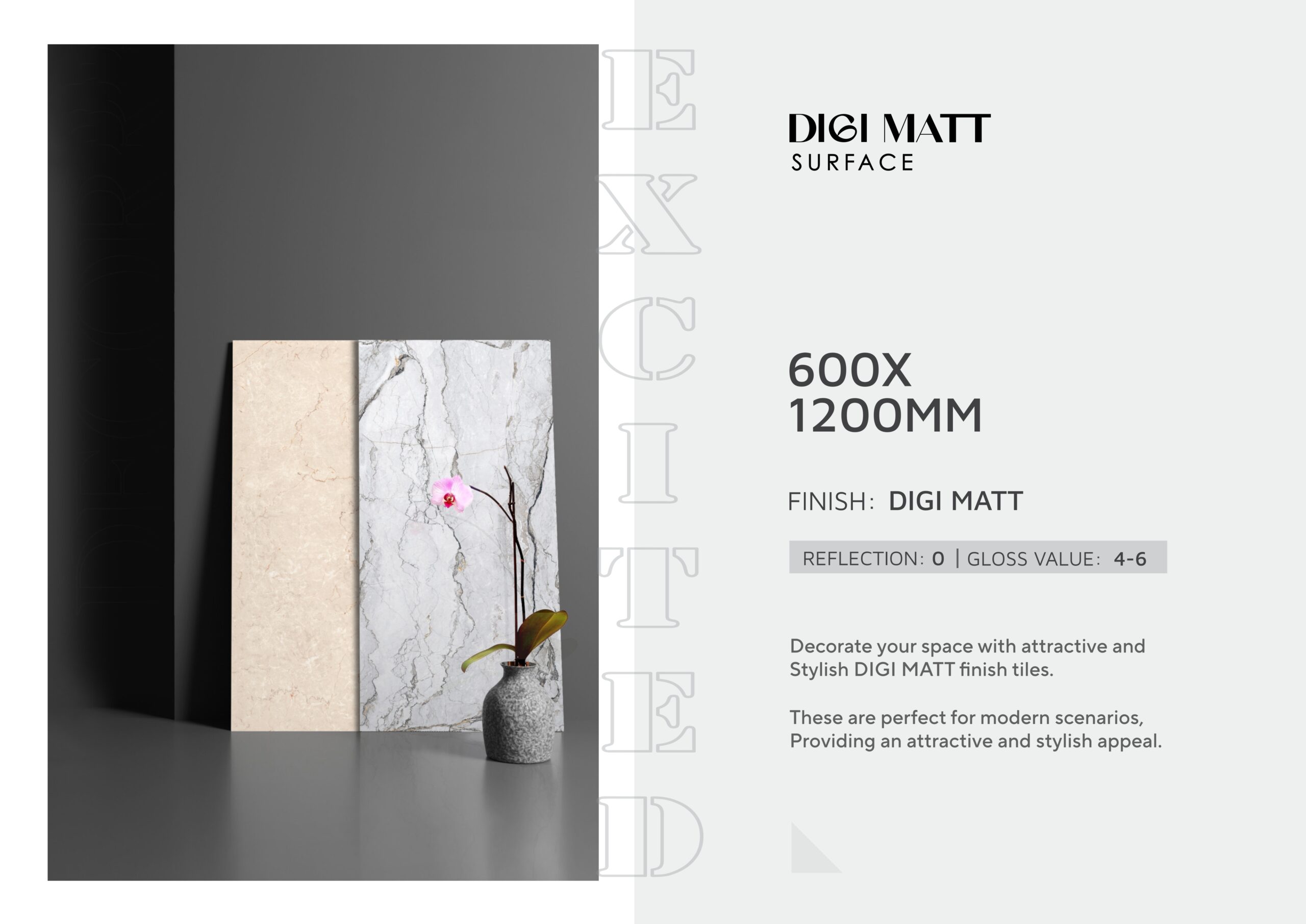 Manufacturer of 600 x 1200 MM Digi Matt Series Vitrified Tiles
